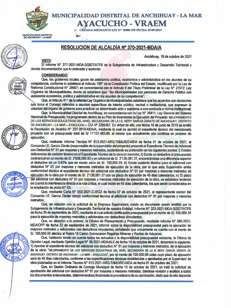 R.A. #370 - Adicional #01 | PDF