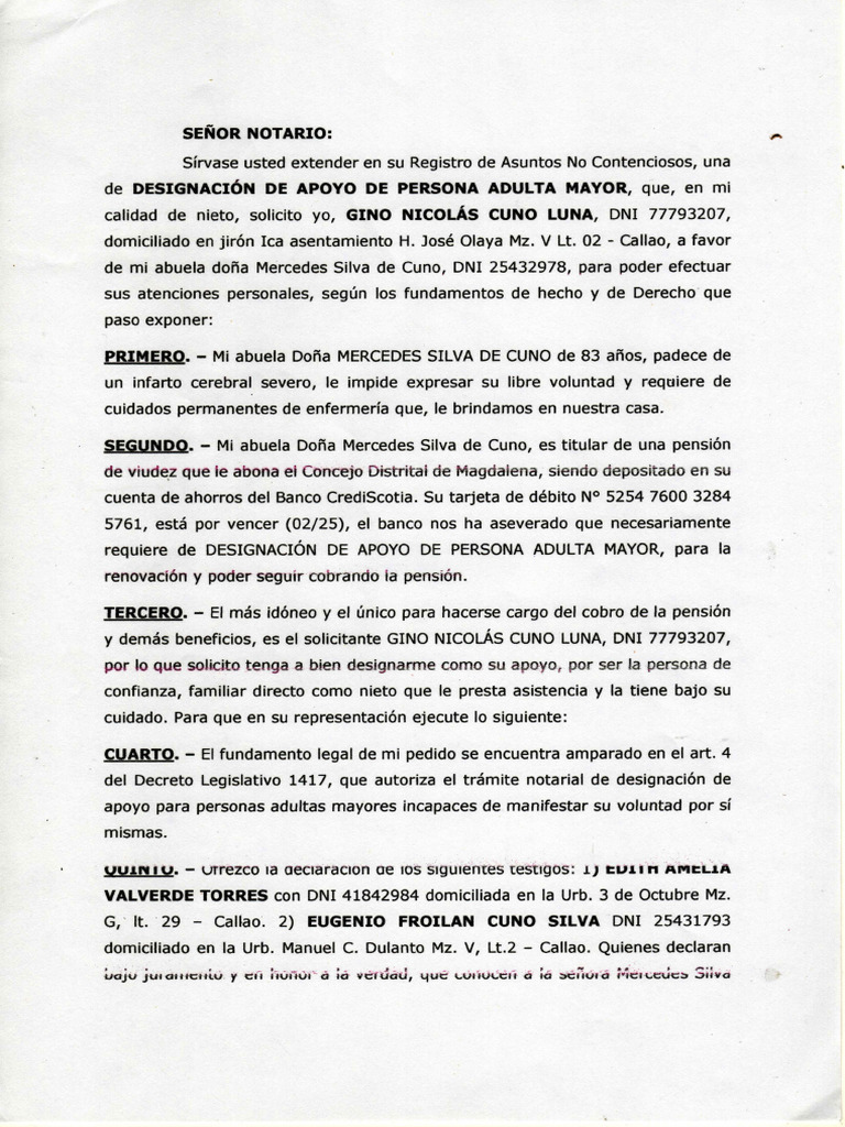 Solicitud CUNO | PDF