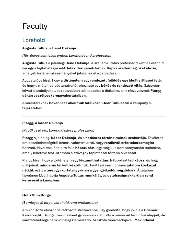 Strixhaven NPC Lisa Hungarian | PDF