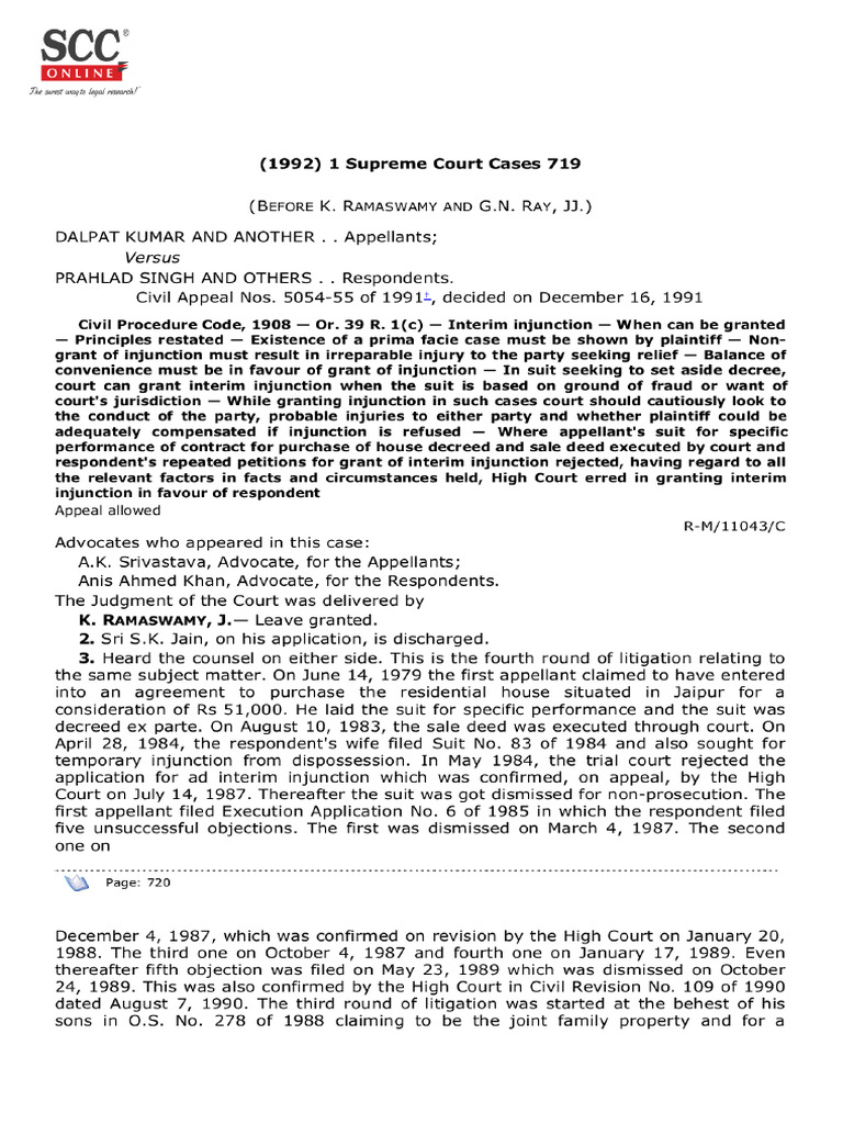 Temporary Injunction Hansraj Sabir | PDF | Injunction | Equity (Law)