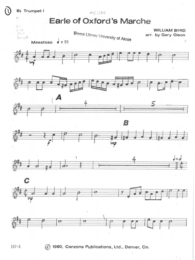 Earle of Oxford Brass Quintet Version | PDF