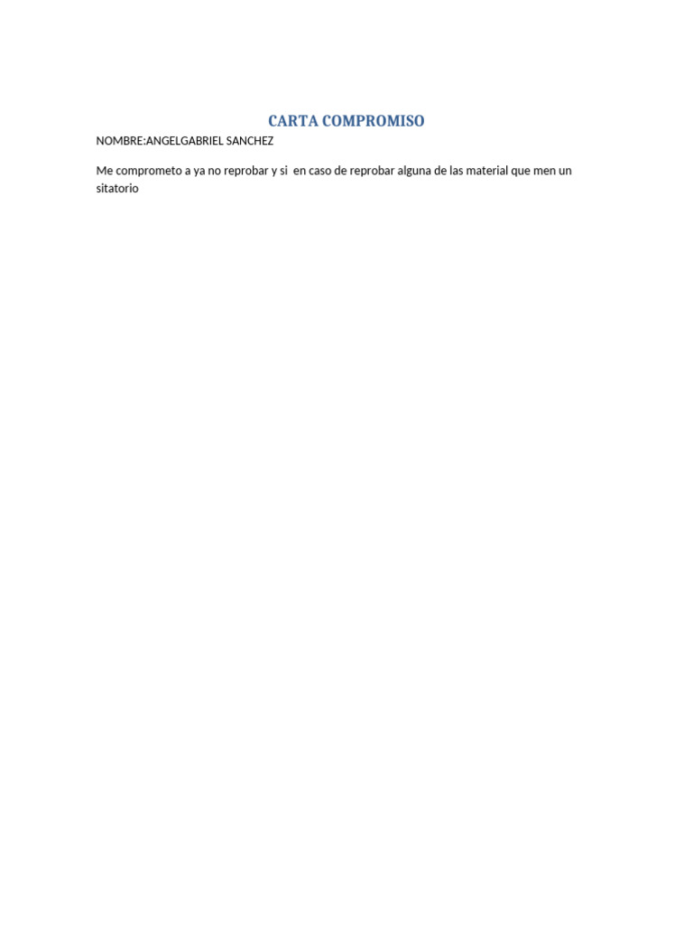 Carta Compromiso | PDF