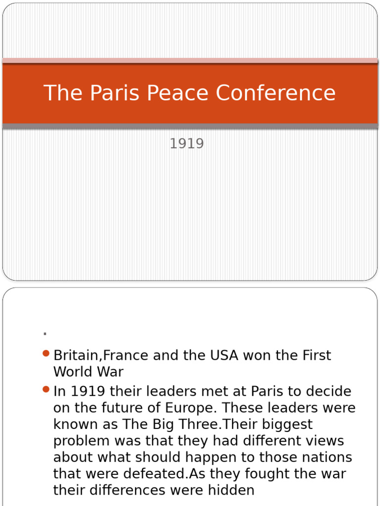 2-The Paris Peace Conference and League of Nations | PDF | Treaty Of ...