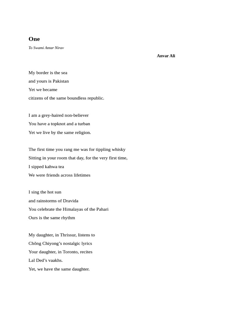 Unity in Diversity: A Poetic Tribute | PDF