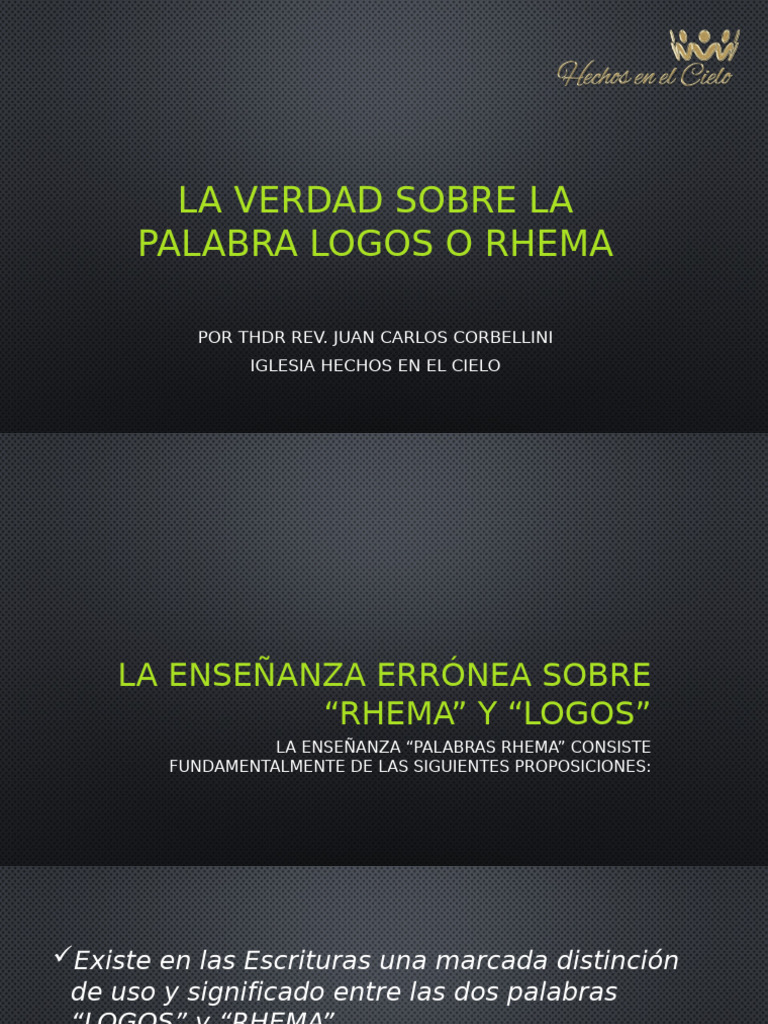 Logos o Rhema | PDF | Fe | Dios