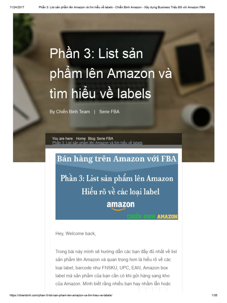 Phần 3 - List sản phẩm lên Amazon và tìm hiểu về labels - Chiến Binh Amazon - Xây dựng Business ...