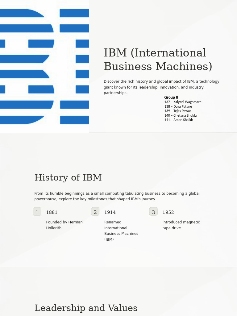Group 8 Section C IBM-International-Business-Machines | PDF | Ibm ...