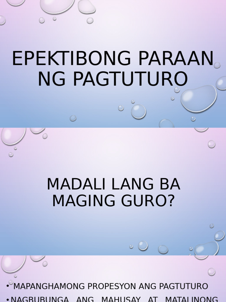 Epektibong Paraan NG Pagtuturo | PDF