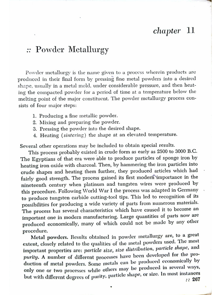 Chapter 11. Powder Metallurgy | PDF