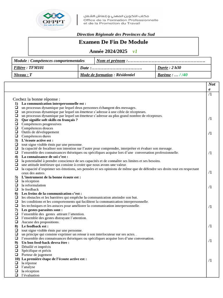 EFM 2025 v1 TFM | PDF | la communication | Émotions
