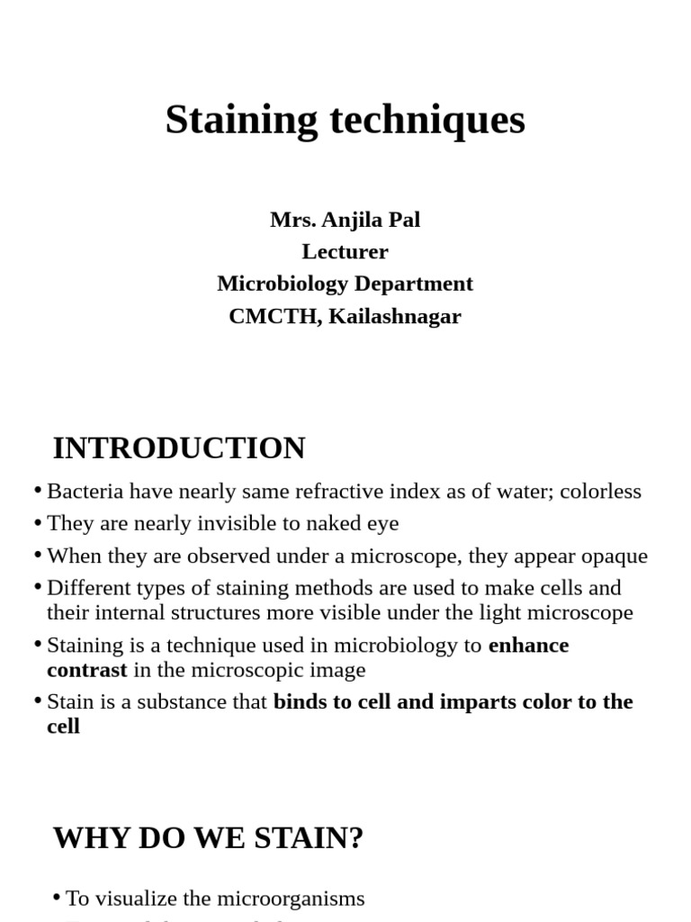 Staining Techniques | PDF | Staining | Histology