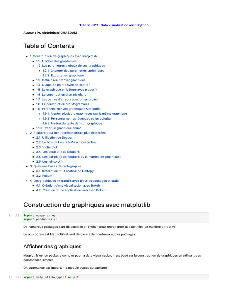 Tuto 1-3- Visualisation des donnees avec Matplotlib Seaborn | PDF ...