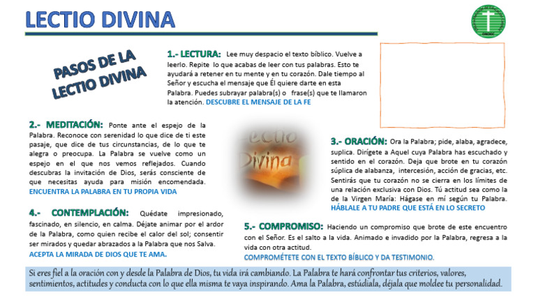 5 Pasos de la Lectio Divina | PDF | Oración