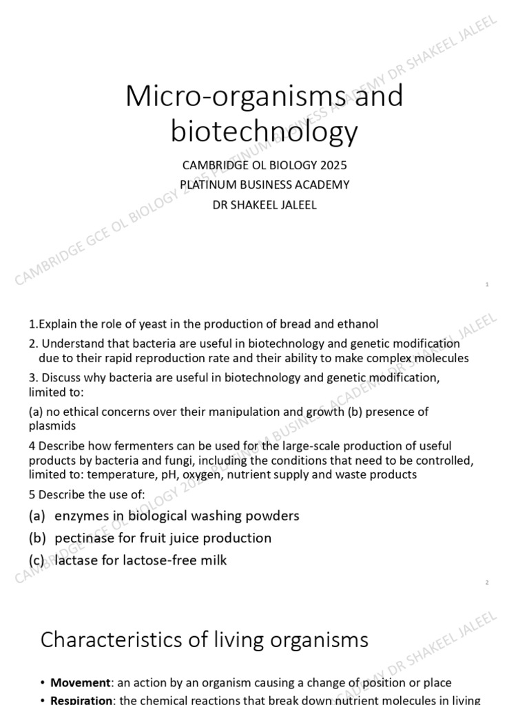 MICROORGANISMS AND BIOTECHNOLOGY 2023(1) | PDF | Virus | Decomposition