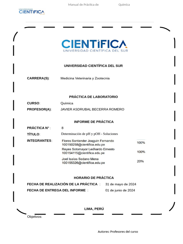 Informe semana 9 (1) | PDF | Solución tampón | Ph