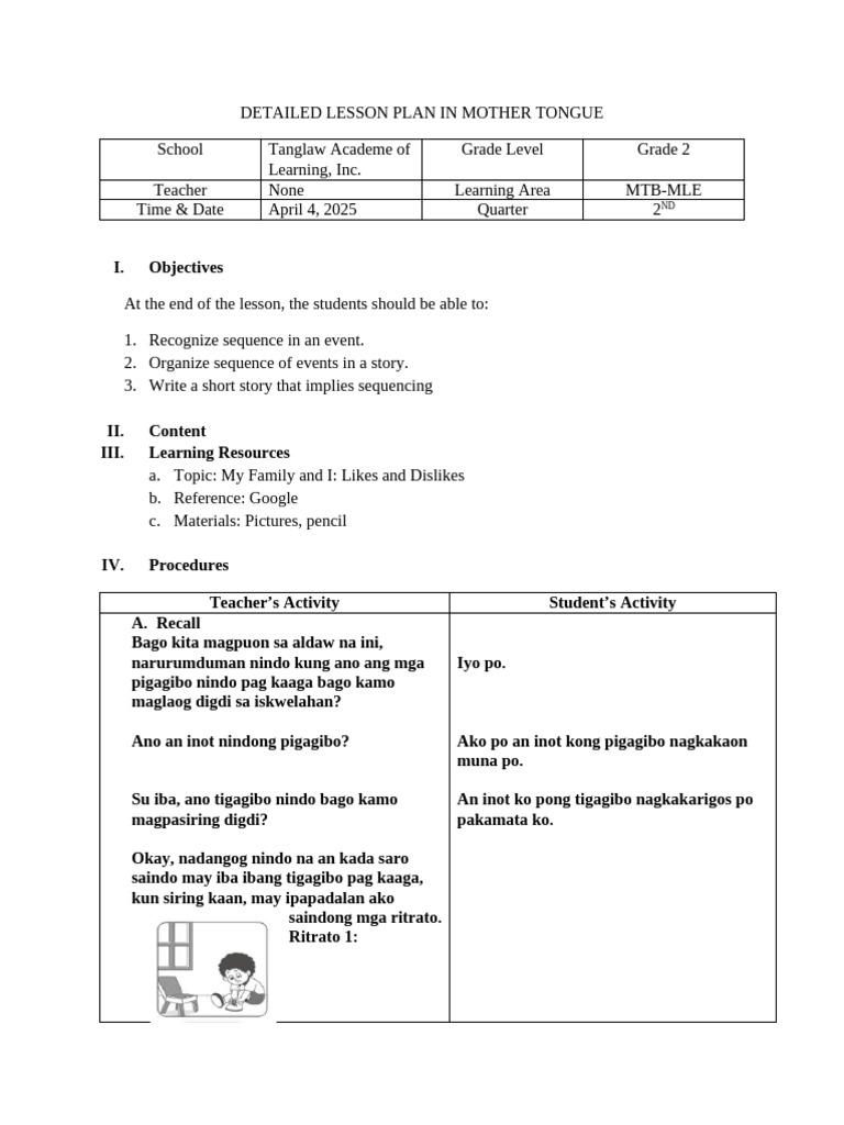 MTB LESSON PLAN Docs | PDF