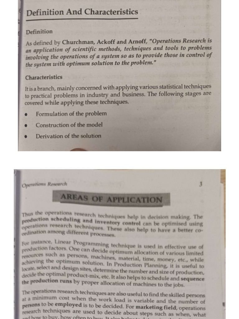 Application, Limitations of OR | PDF