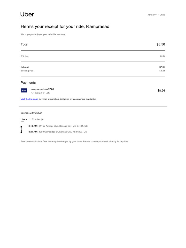 Uber Receipt | PDF