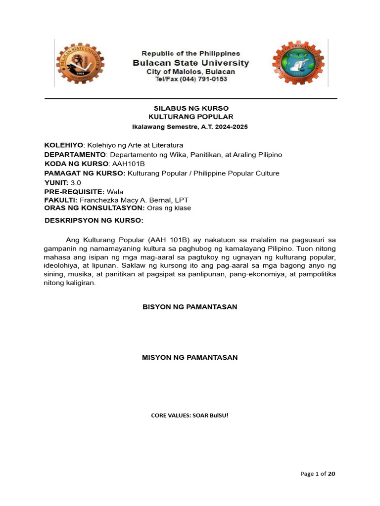 AAH 101b Ikalawang Semestre a.T. 2024 2025 | PDF