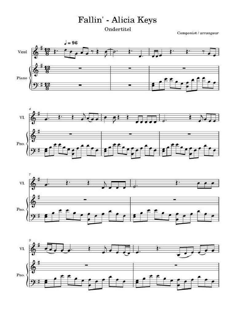 Falling - Alicia Keys Pop Soul Cuerda | PDF