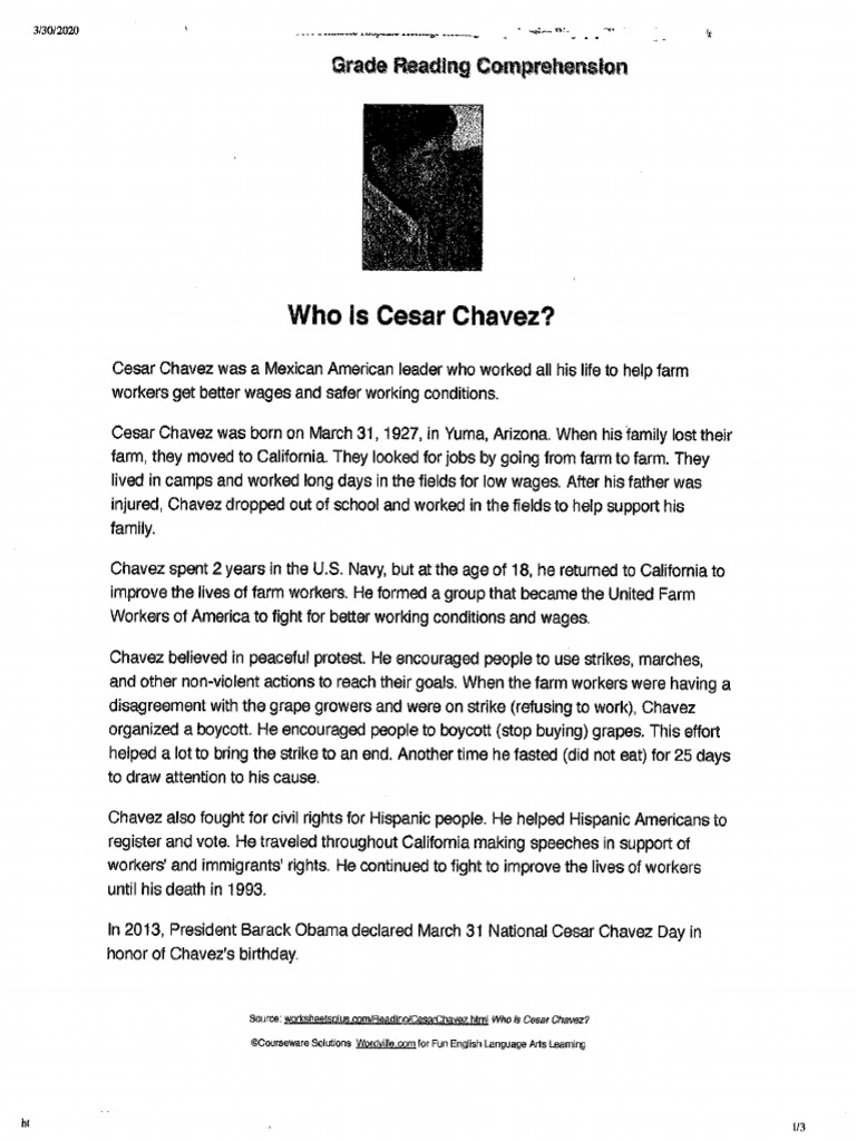 Who Is Cesar Chavez | PDF