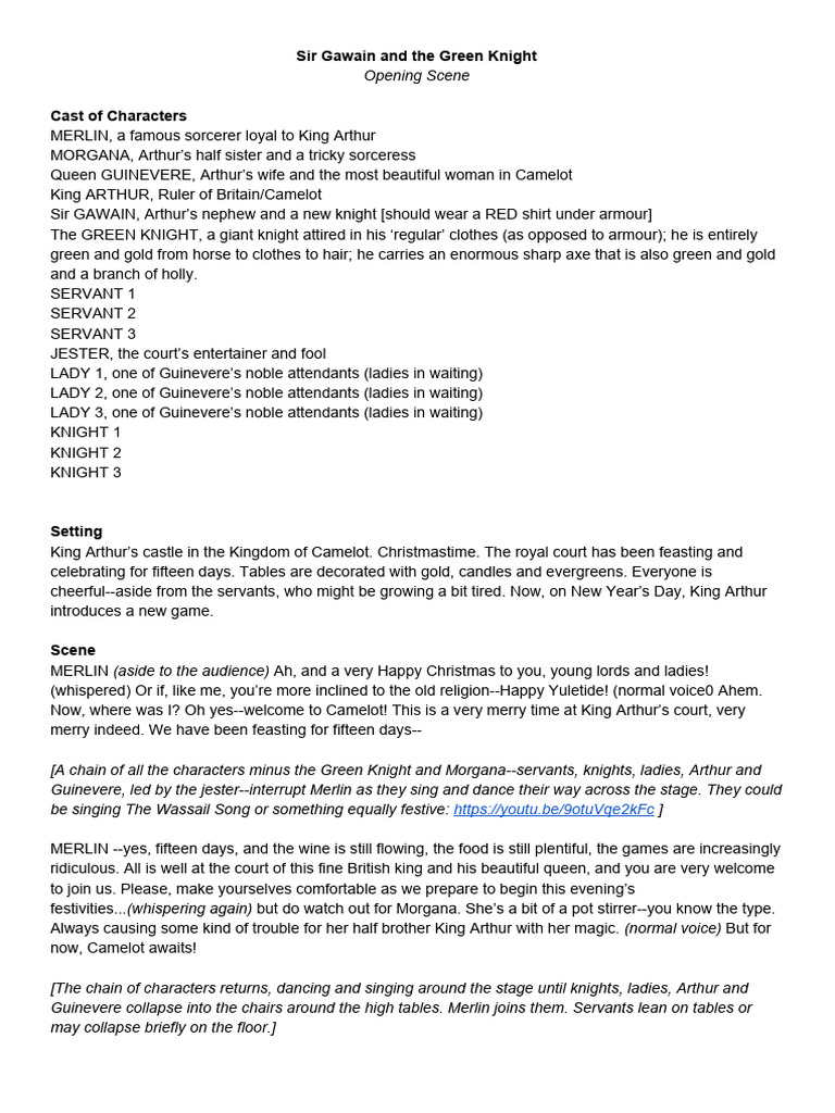 Sir Gawain and The Green Knight | PDF | Green Knight | Morgan Le Fay