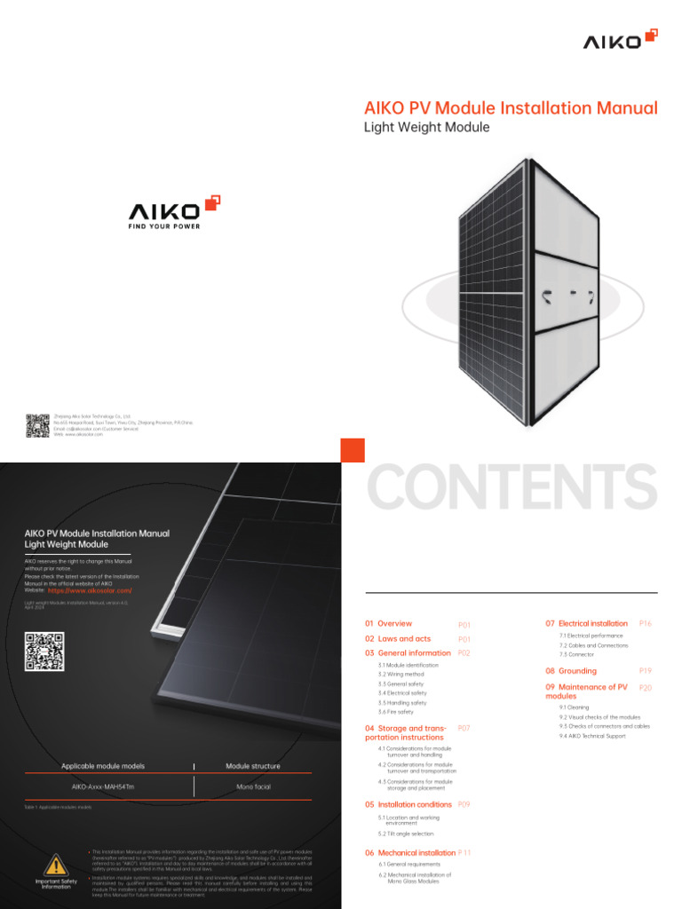 Light Weight PV Module Installation Manual EN-2406 - 250205 - 103100 ...