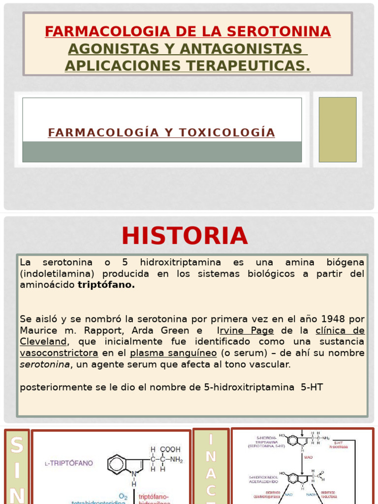 Farmacología y Efectos de la Serotonina | PDF | Serotonina