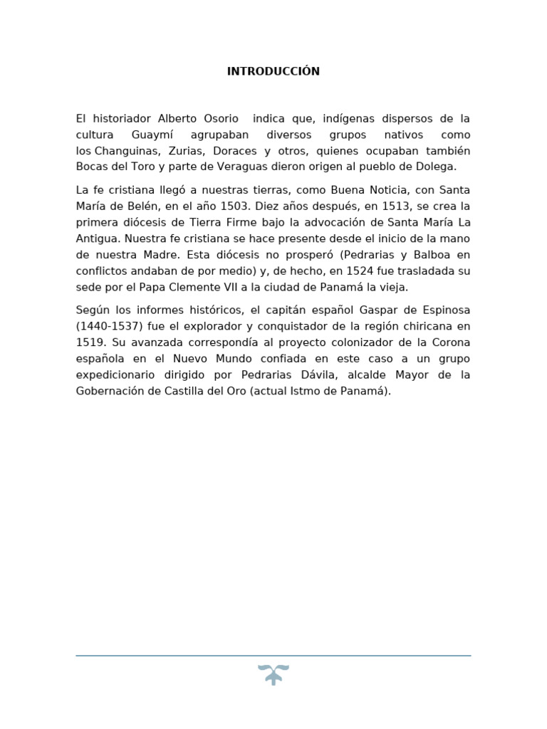Historia y Cultura de Dolega, Panamá | PDF