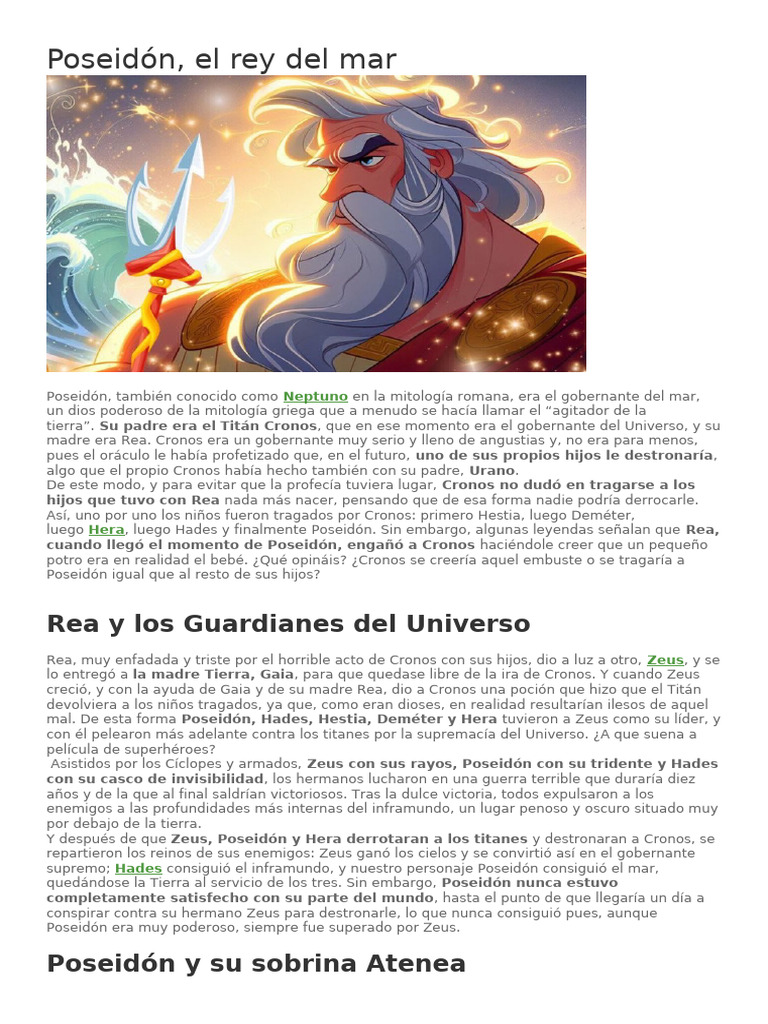 Poseidón | PDF | Cupido | Zeus