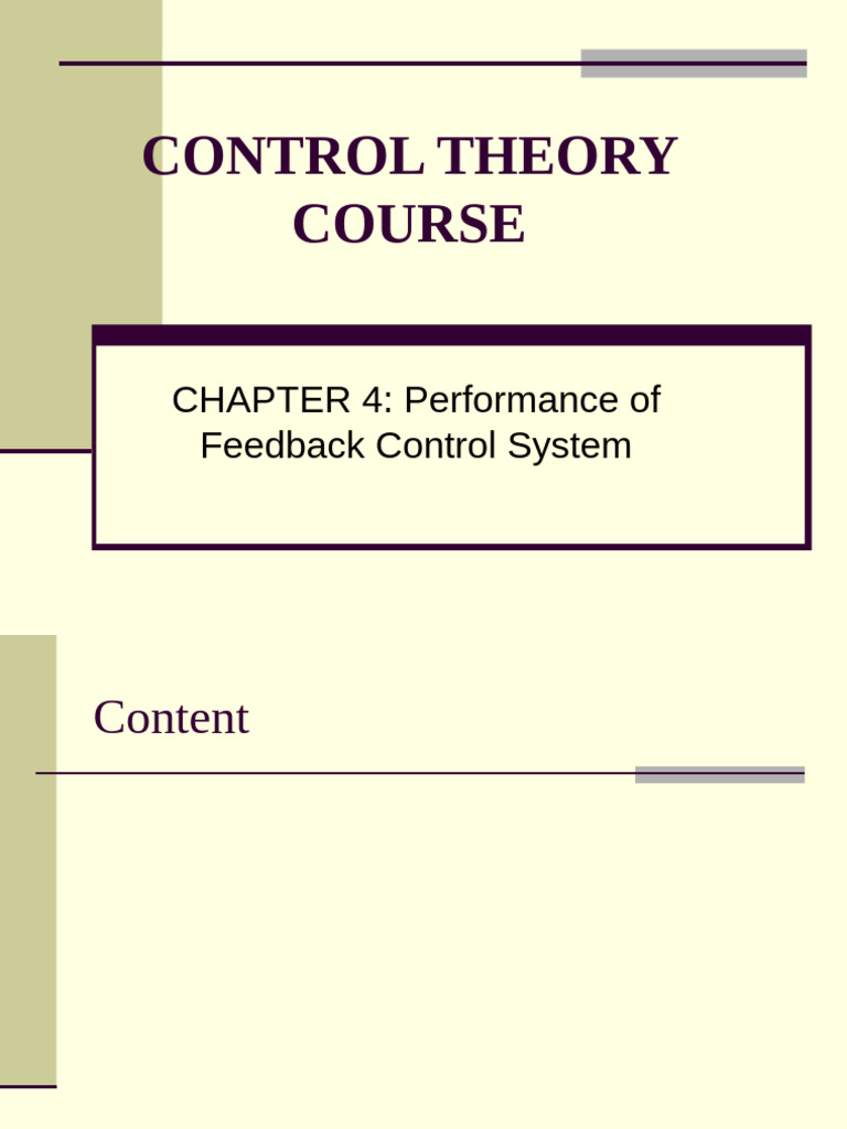 Feedback Control System Performance | PDF | Feedback | Control Theory