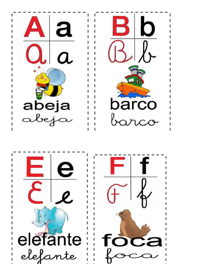 Abecedarioa cuatro tipos de letras | PDF
