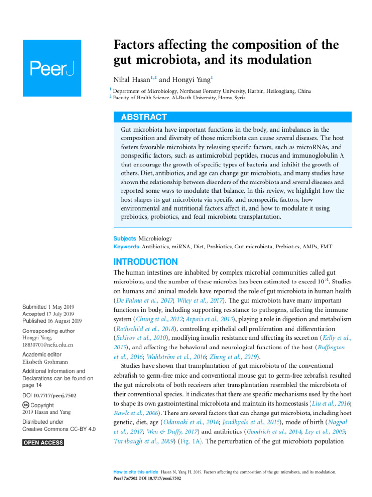 Factors Affecting The Composition of The Gut Microbiota, and Its ...