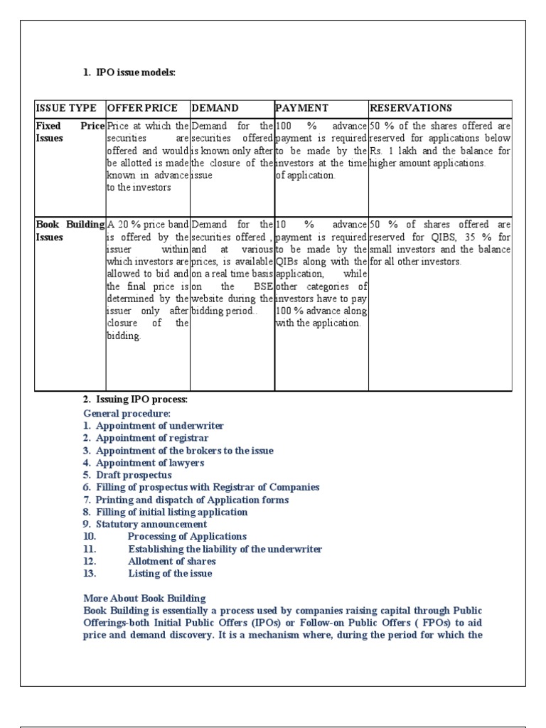 Ipo Process | PDF | Initial Public Offering | Securities (Finance)