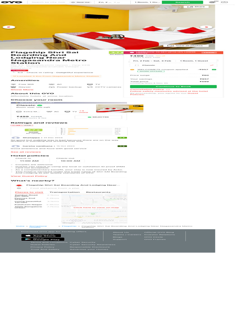 Flagship Shri Sai Boarding and Lodging Near Nagasandra Metro Station, Flagship Bangalore, Book ...