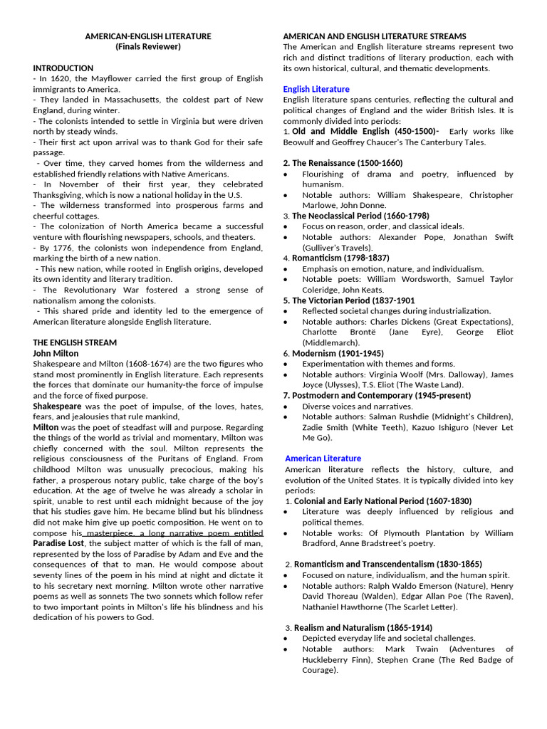 American Literature | PDF | Poetry | English Literature