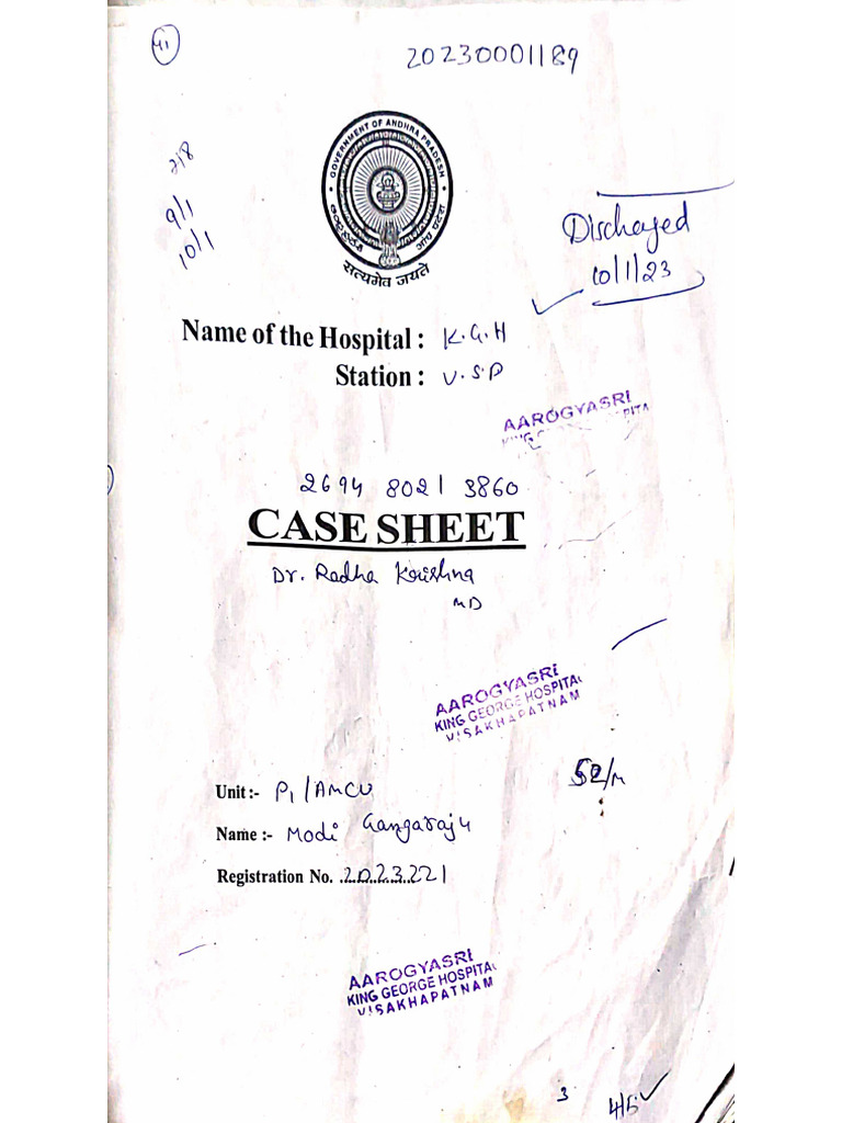 Case Sheet | PDF