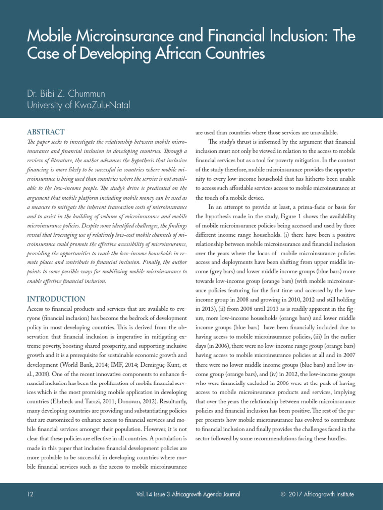 Article Aga 2017 Chum Mun | PDF | Financial Inclusion | Insurance