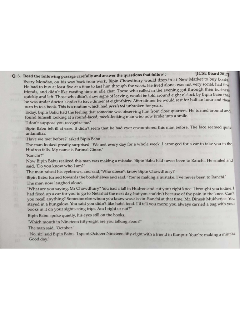 Comprehension (Unseen Passage) P-1 | PDF