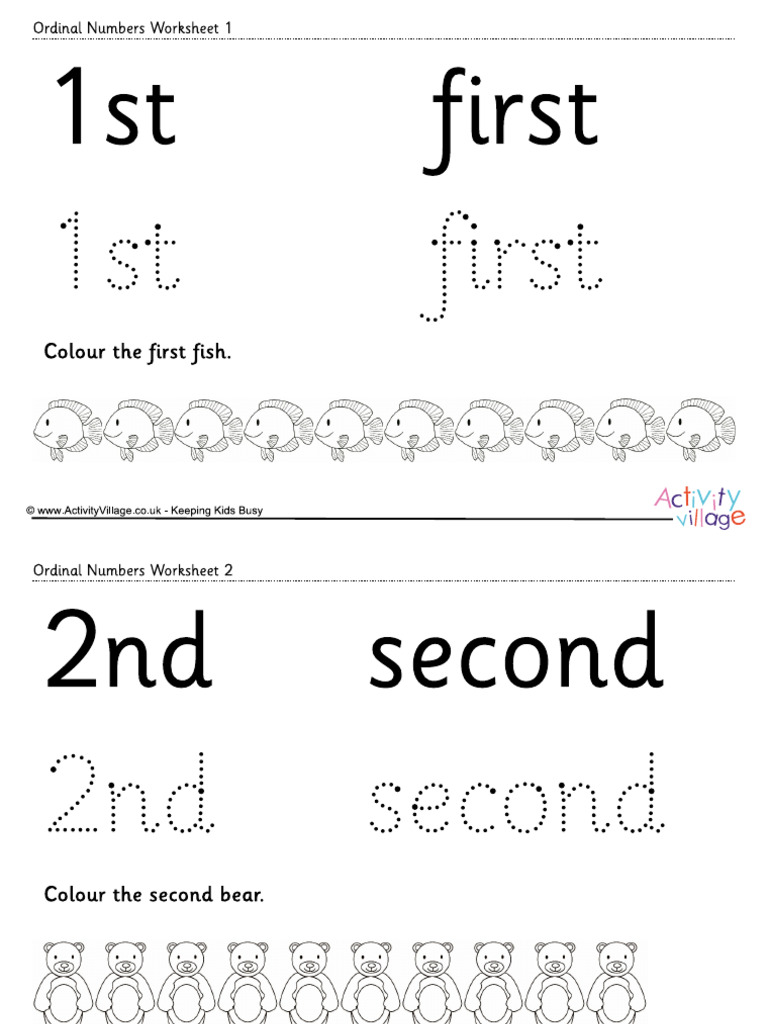 Order Numbers Worksheets 1 10 | PDF