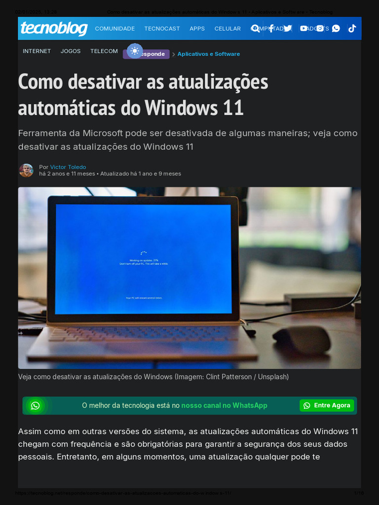 Desativar Atualizações do Windows 11 | PDF | Registro do Windows ...