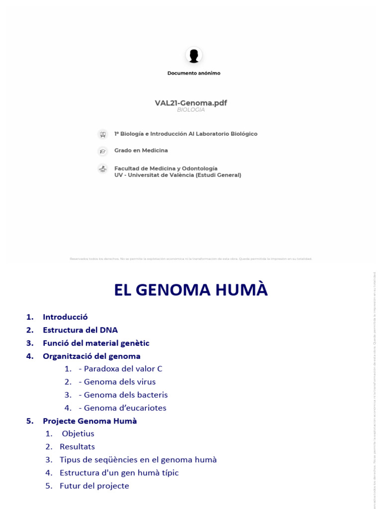 Wuolah Free VAL21 Genoma | PDF