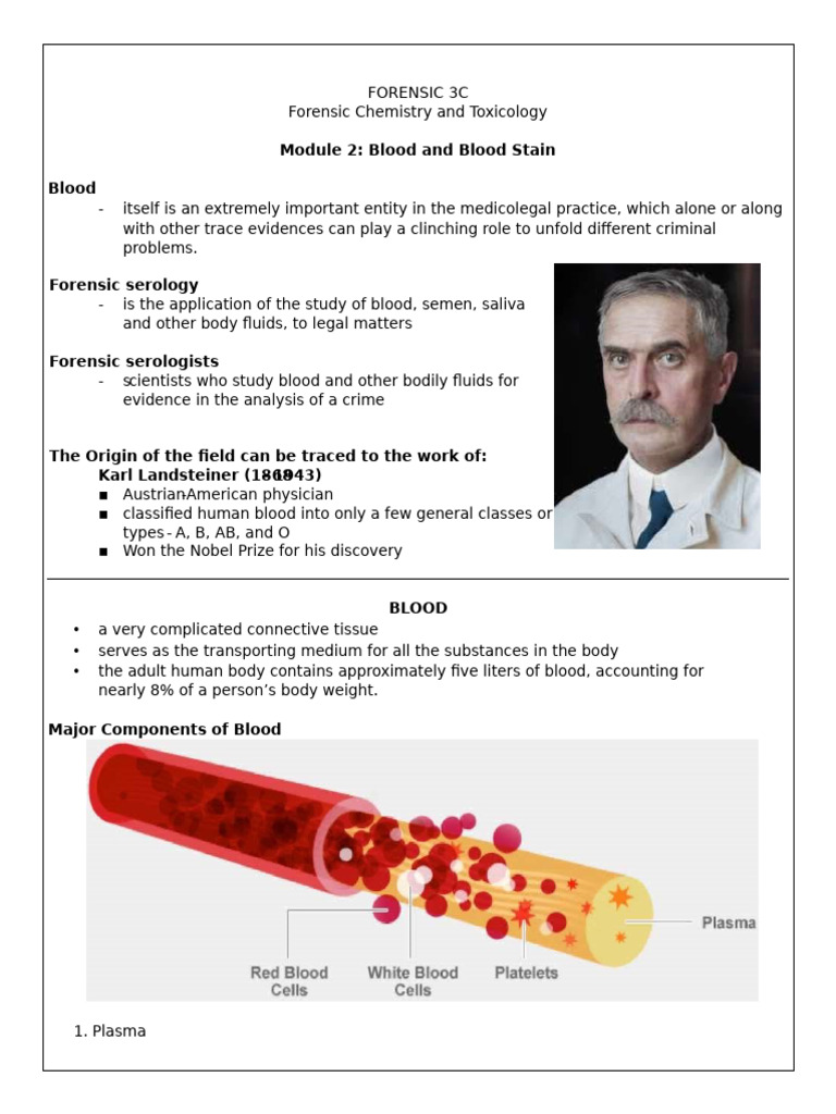 Module 2 Blood and Blood Stains | PDF | Blood Type | Blood Plasma