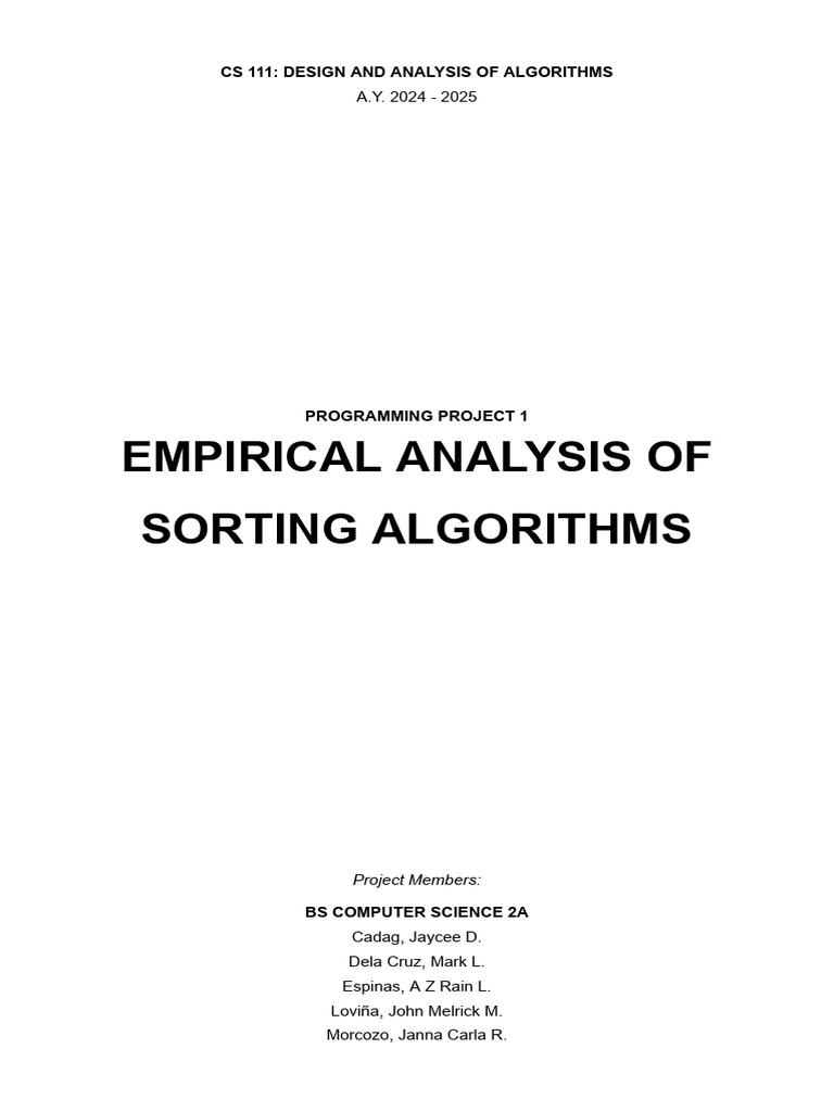 DAA-Programming-Project_1 | PDF | Computer Program | Programming