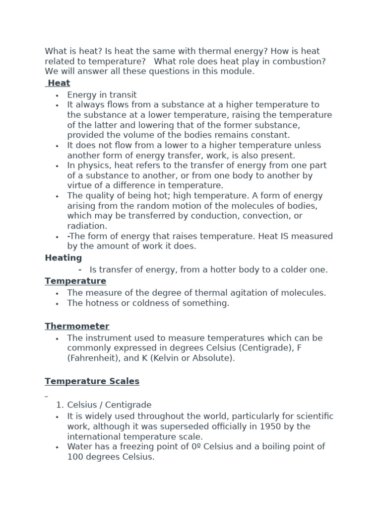 Module 4 - Cdi5 - Heat Lesson | PDF | Temperature | Heat