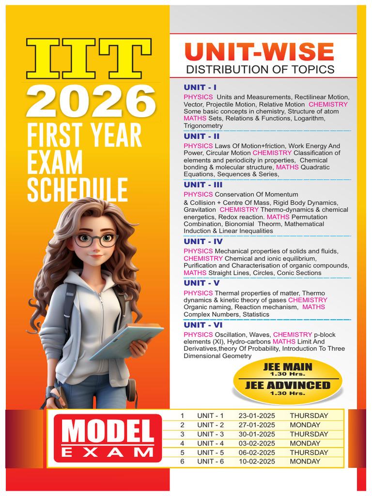 Iit 2026 Exam Schedule New | PDF