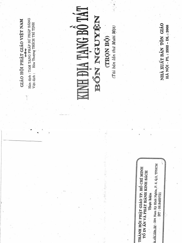Kinh Dia Tang Bo Tat Bon Nguyen 2025 | PDF