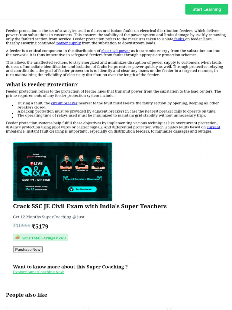 Feeder Protection - Know What Is It - Types & Time Graded Protection of ...