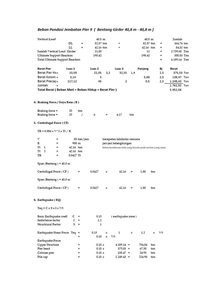 14. Beban Pondasi P9 | PDF