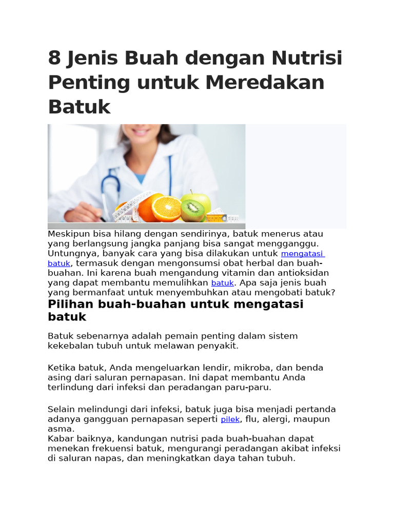 Buah-Buahan Pereda Batuk Efektif | PDF